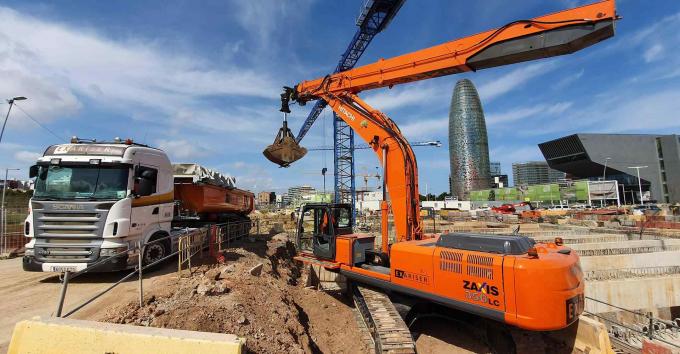 Excavator Long Reach Boom Clamshell Telescopic Arm Digger Attachments