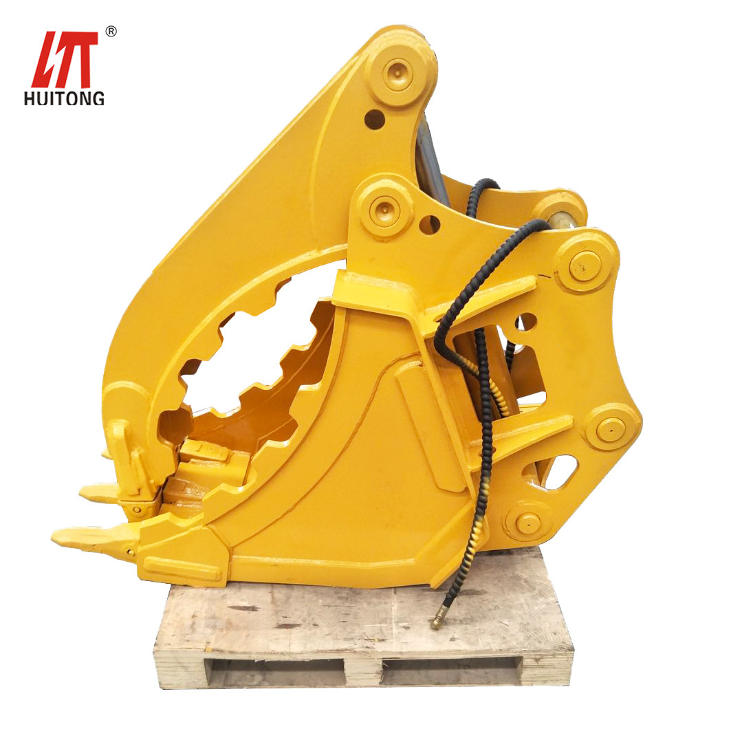 Yellow / Black Excavator Thumb Bucket For Gripping Capacity 3-100 Tons ...